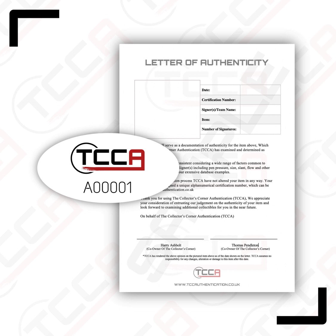 TCCA Autograph Authentication – TCCAuthentication